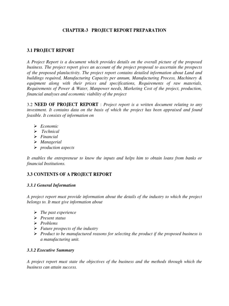 Project Report Preparation | PDF | Feasibility Study | Business Economics