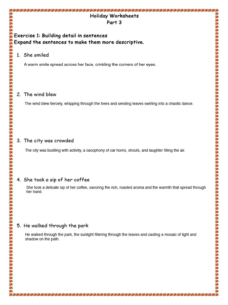 Adding Details, Verb Phrases, Etc | PDF | Sentence (Linguistics) | Verb