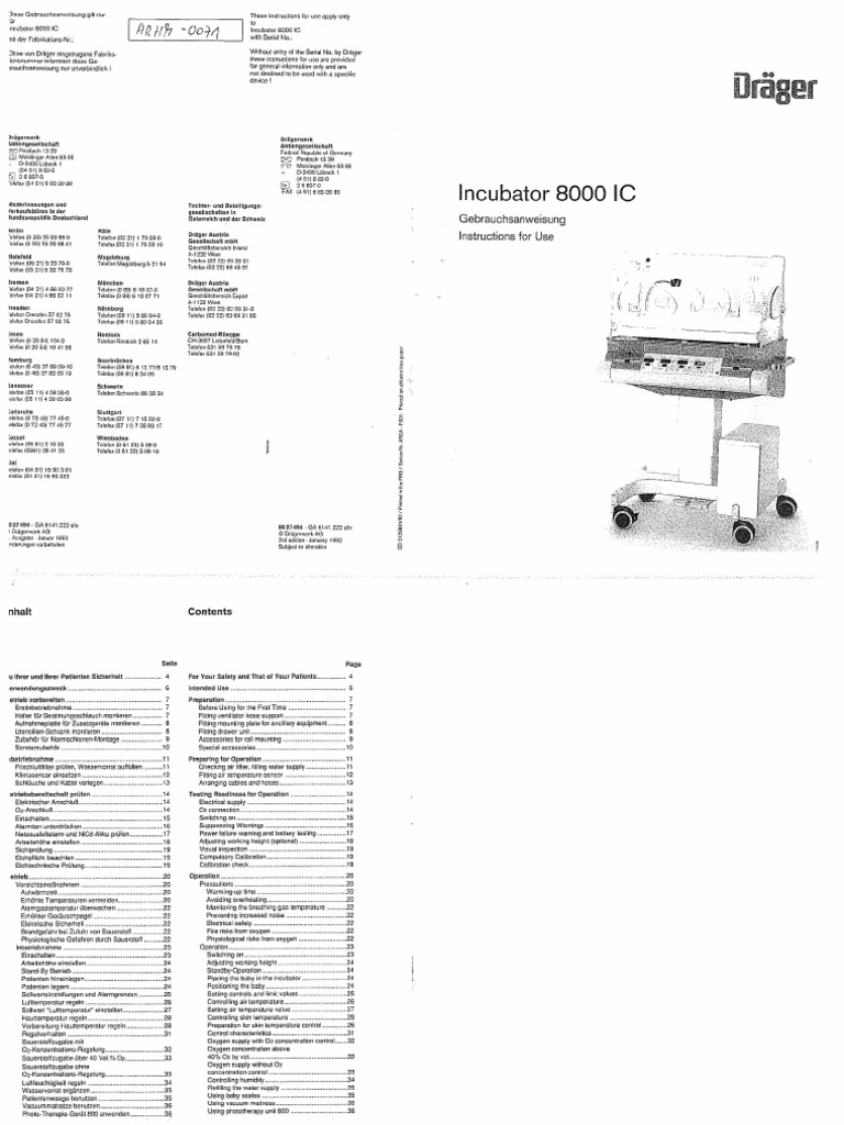 Drager_Incubator_8000IC_-_User_manual | PDF
