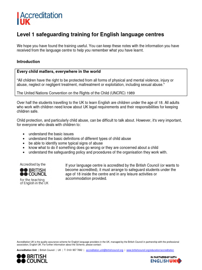 Level 1 Safeguarding Resource | PDF | Child Abuse | Criminal Record