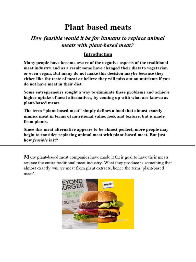 IPQ PLANT-BASED MEATS PROJECT | PDF | Meat | Diet (Nutrition)