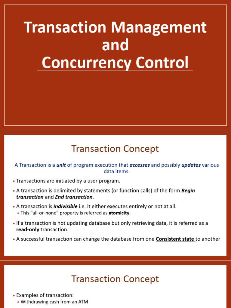 Transaction Management | PDF | Database Transaction | Acid Transaction Management | PDF | Database Transaction | Acid