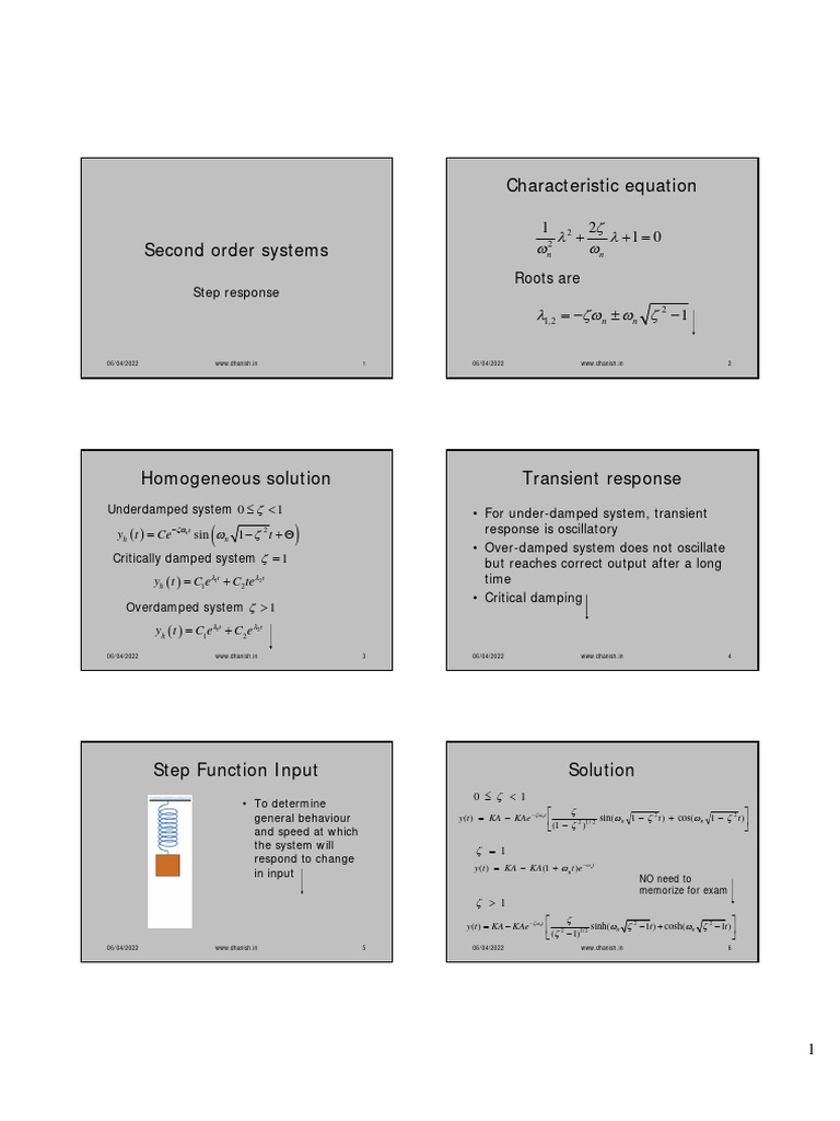 Second Order Systems Step Response | PDF | Damping | Electrical Engineering