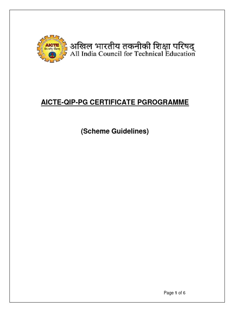 AICTE QIP - PG Certificate - Scheme - Guidelines | PDF | Curriculum | Engineering