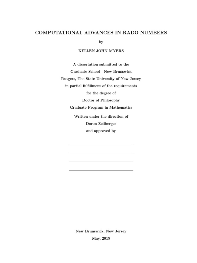 Kellen Myers Thesis | PDF | Equations | Variable (Mathematics)