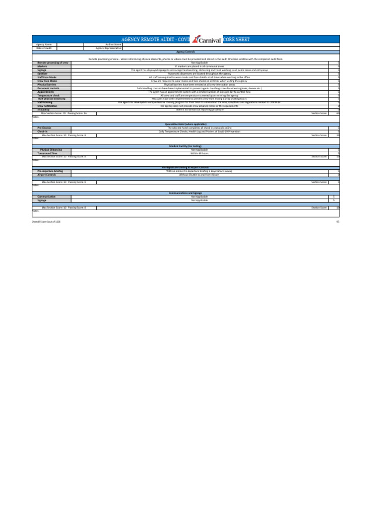 Appendix 1 - Agency Self Audit Form | PDF