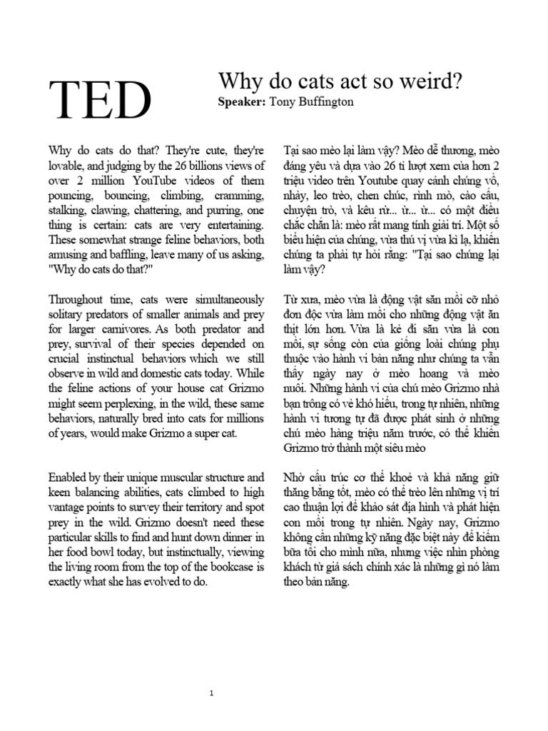 TED Why Do Cats Act So Weird | PDF