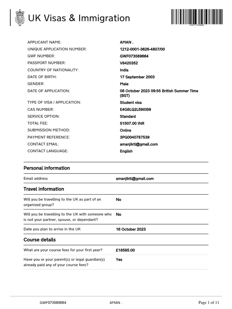 Understanding Your GWF Number for UK Visa | PDF | Travel Visa ...