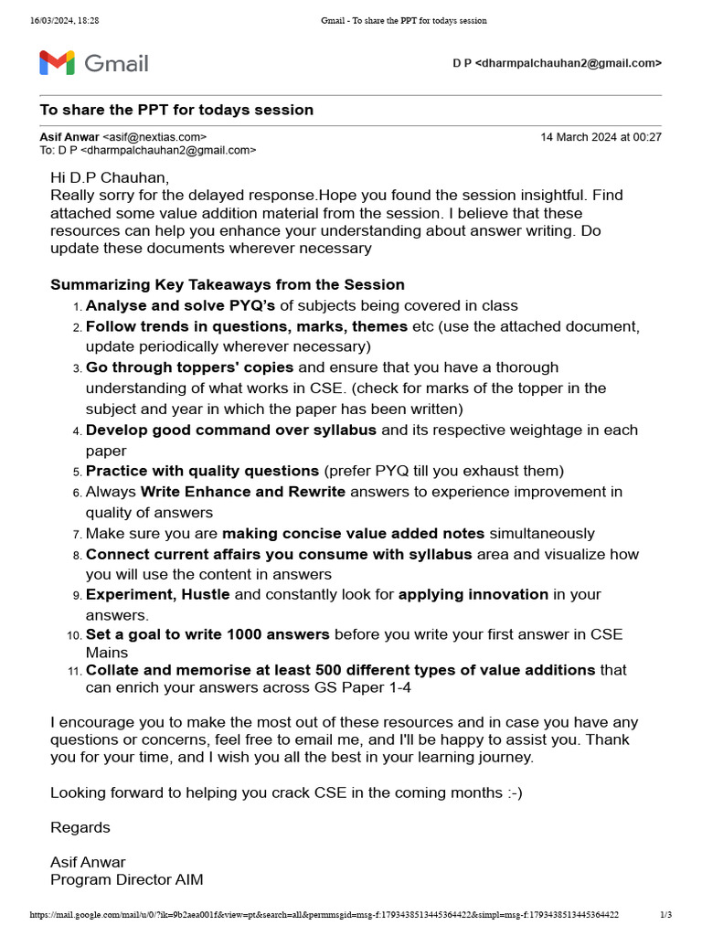 Answer Writing Session | PDF