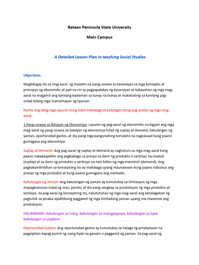 Detailed Lesson Plan | PDF