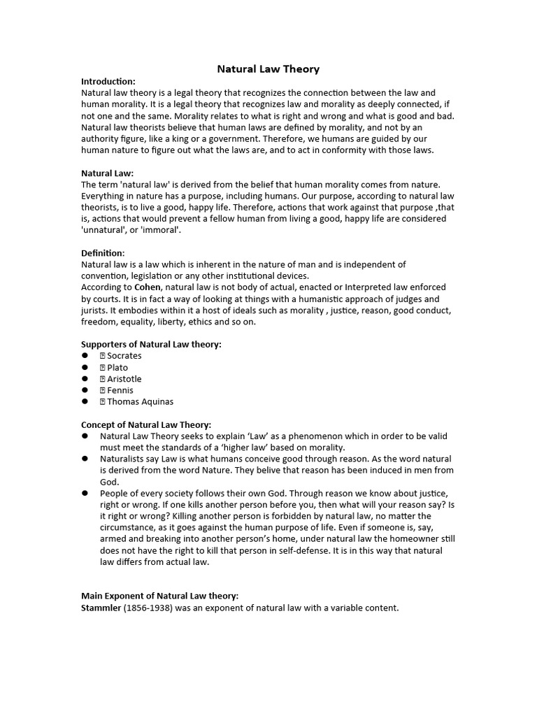Natural Law Theory | PDF | Natural Law | Jurisprudence