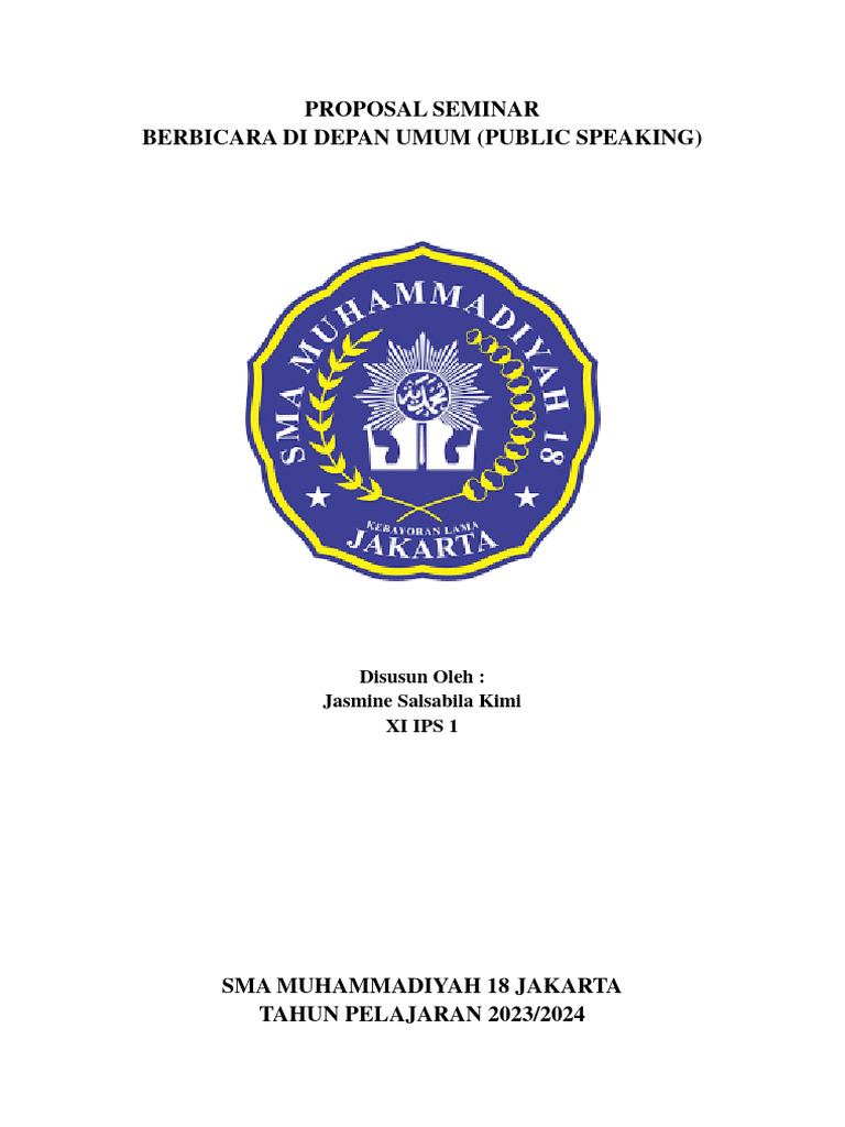 Proposal Bahasa Jasmine XI IPS 1 | PDF | Karier & Perkembangan