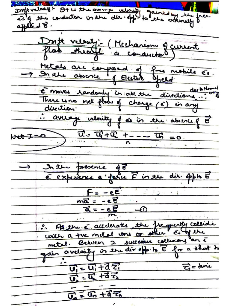 Drift Velocity | PDF