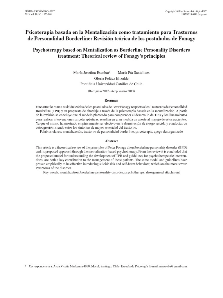 2013 MENTALIZACIÓN. FONAGY | PDF | Psicoterapia | Desarrollo humano