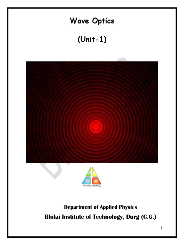 2 Physics Unit 1 | PDF | Diffraction | Coherence (Physics)