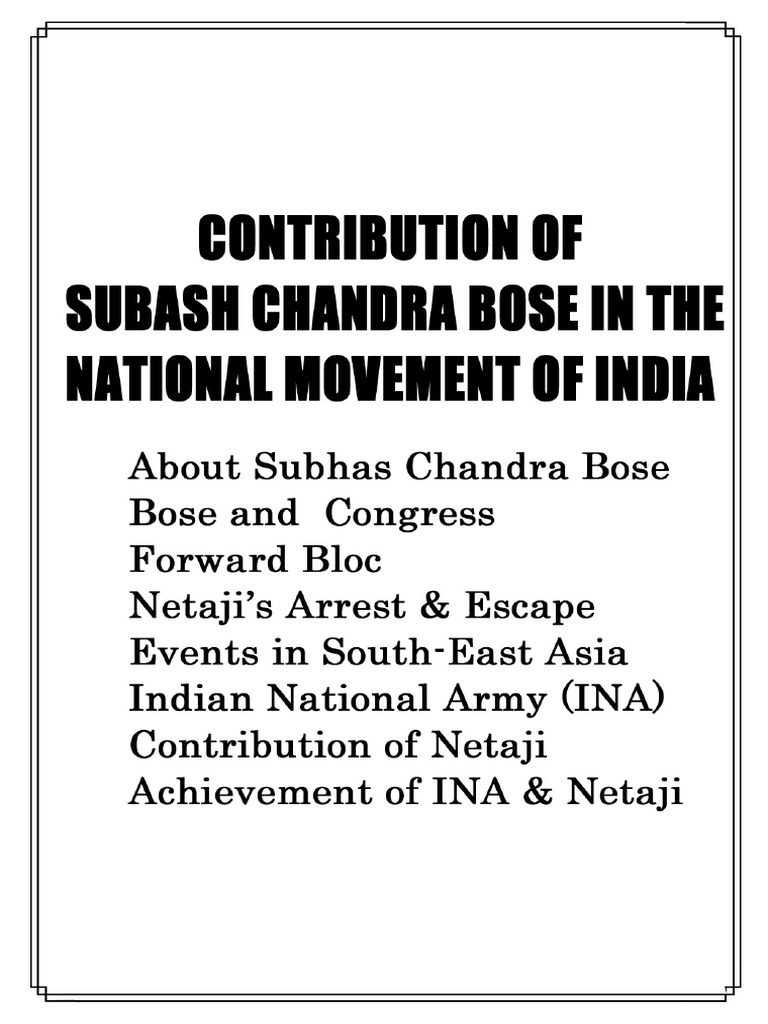 Subash Chandra Bose | PDF