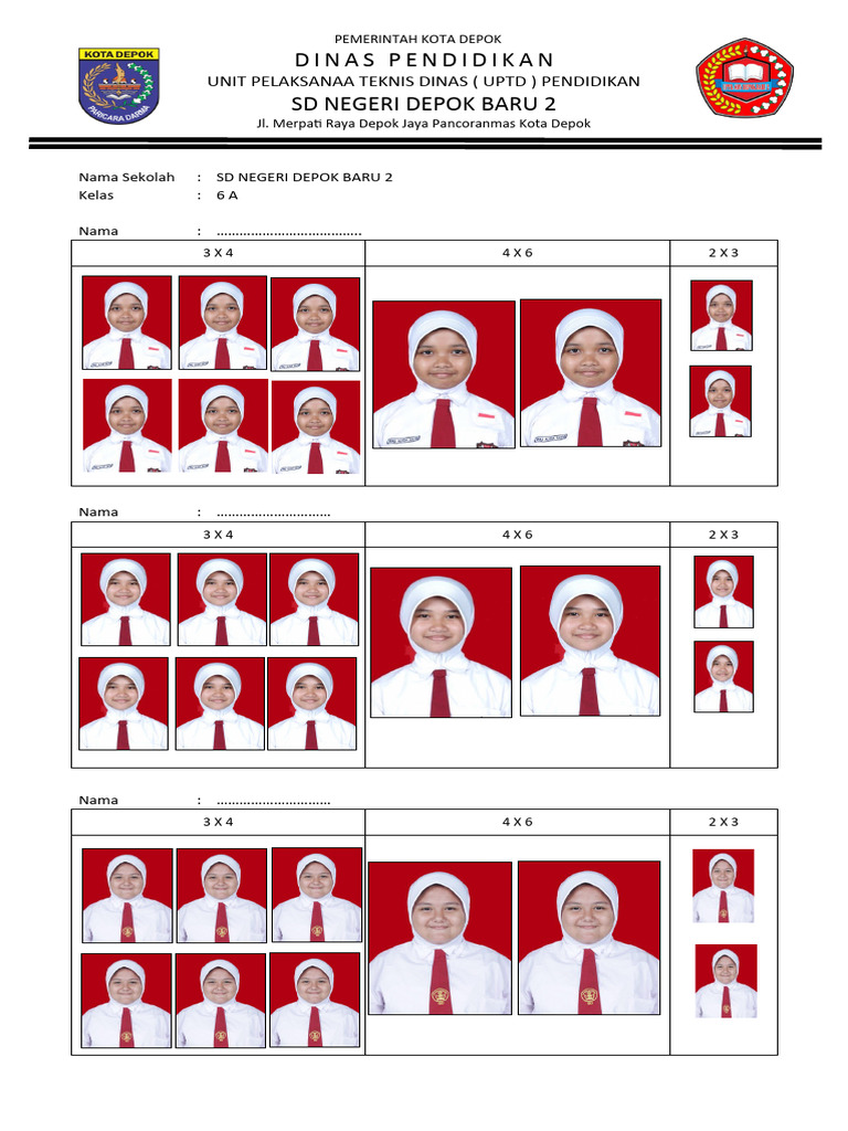 Contoh SPJ Foto Kelas 6 | PDF | Griya & Taman