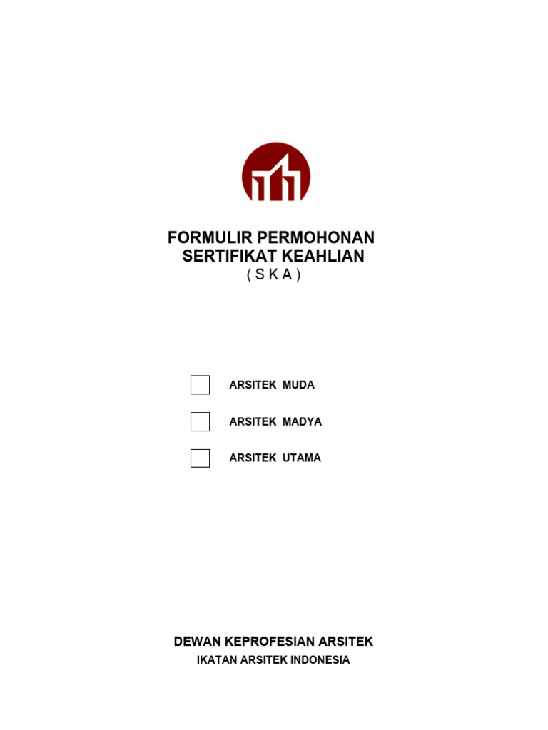 Form Sertifikasi SKA IAI | PDF
