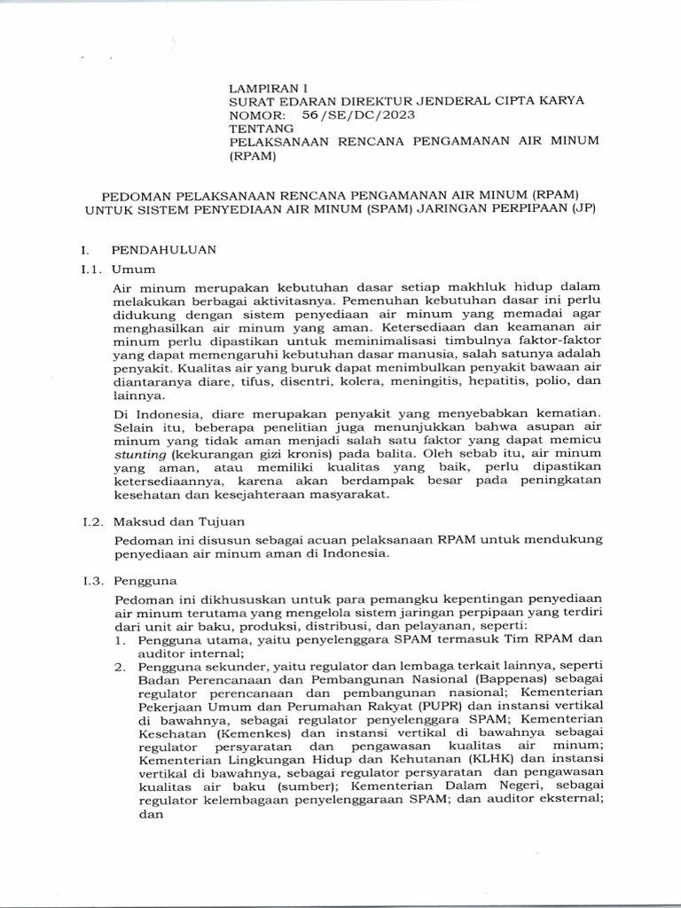 Penerapan RPAM untuk Keamanan Air Minum | PDF