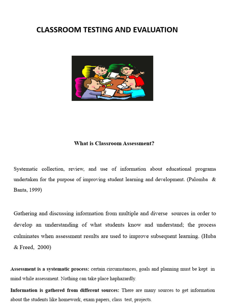 Classroom Testing and Evaluation | PDF | Educational Assessment | Question