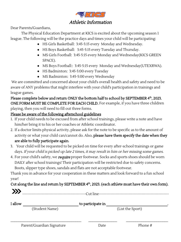 Athletics Consent Form | Download Free PDF | Shoe | Foot