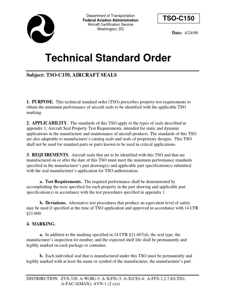 Technical Standard Order: TSO-C150 | PDF | Natural Rubber | Plastic