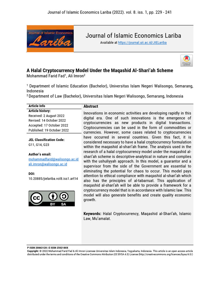24909-Article Text-74607-81198-10-20221216 | PDF | Cryptocurrency | Sharia