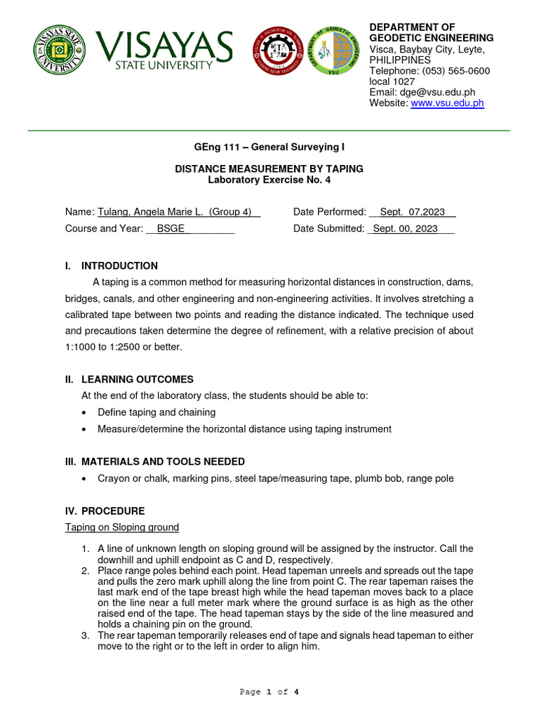 slopeTAPING | PDF | Errors And Residuals | Standard Deviation