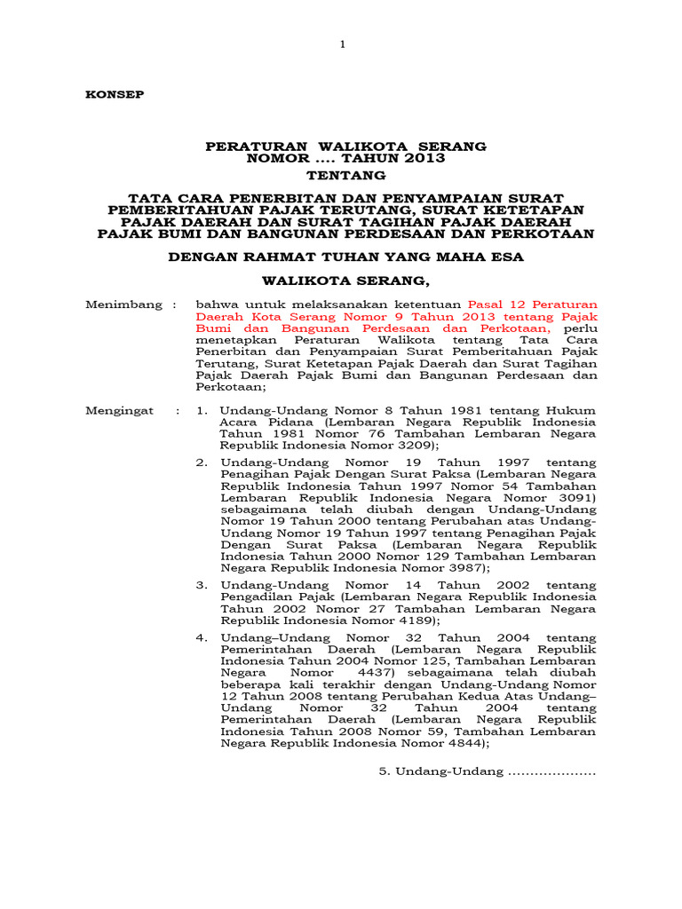 Draf Tata Cara Penerbitan SPPT - 2024 | PDF