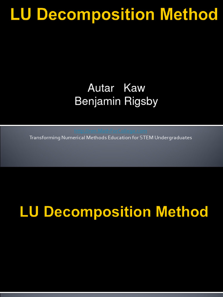 9LU Decomposition | Download Free PDF | Algebra | Linear Algebra