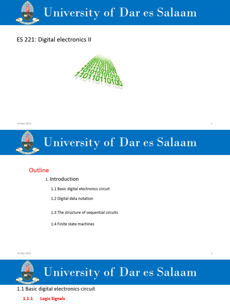 Lecture 01 ES 221 V2 | PDF | Logic Gate | Digital Electronics