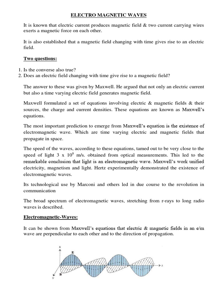 Iipucphysics-Electromagneticwave 52249 | PDF | Electromagnetic ...