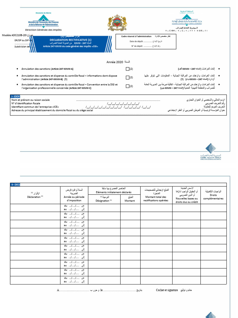 Déclaration Rectificative (Article 247 | PDF