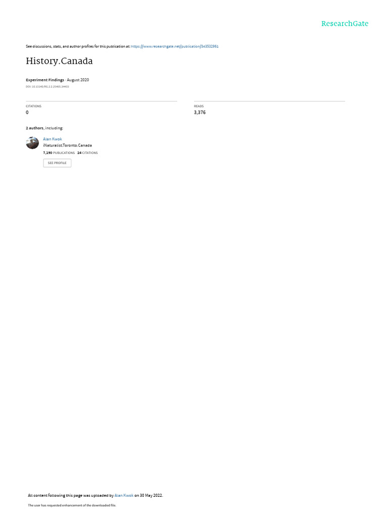 History Canada | PDF | Provinces And Territories Of Canada | Canada