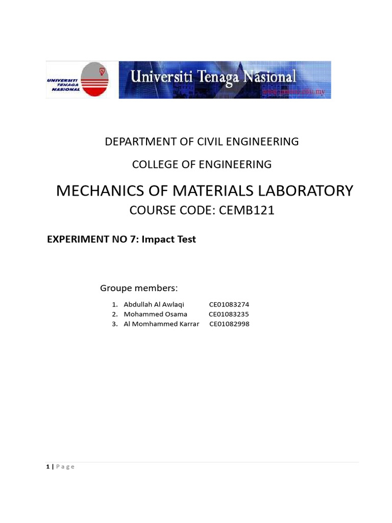 Exp7 CEMB121 | PDF | Ductility | Deformation (Engineering)