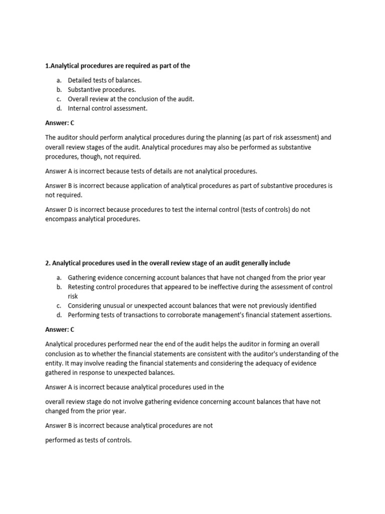 Completing the Audit MC | PDF | Going Concern | Auditor's Report