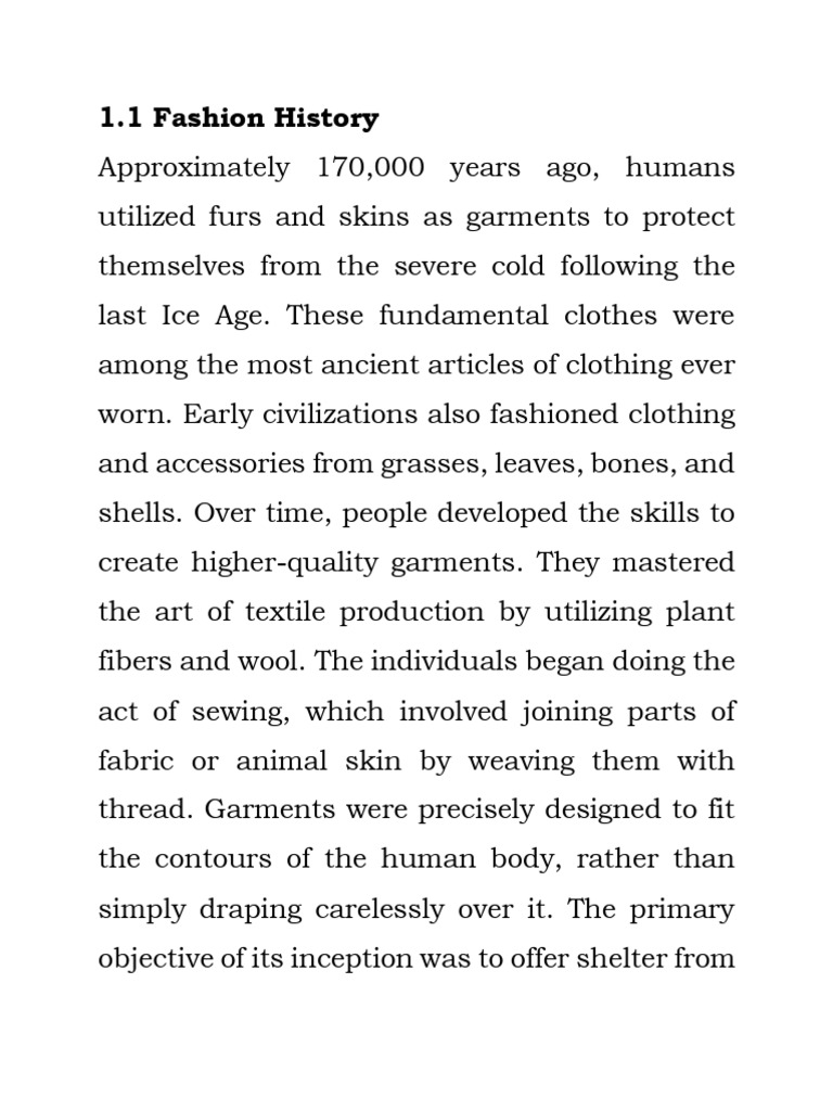 Lec-1 (History of Fashion) | PDF | Clothing | Textiles
