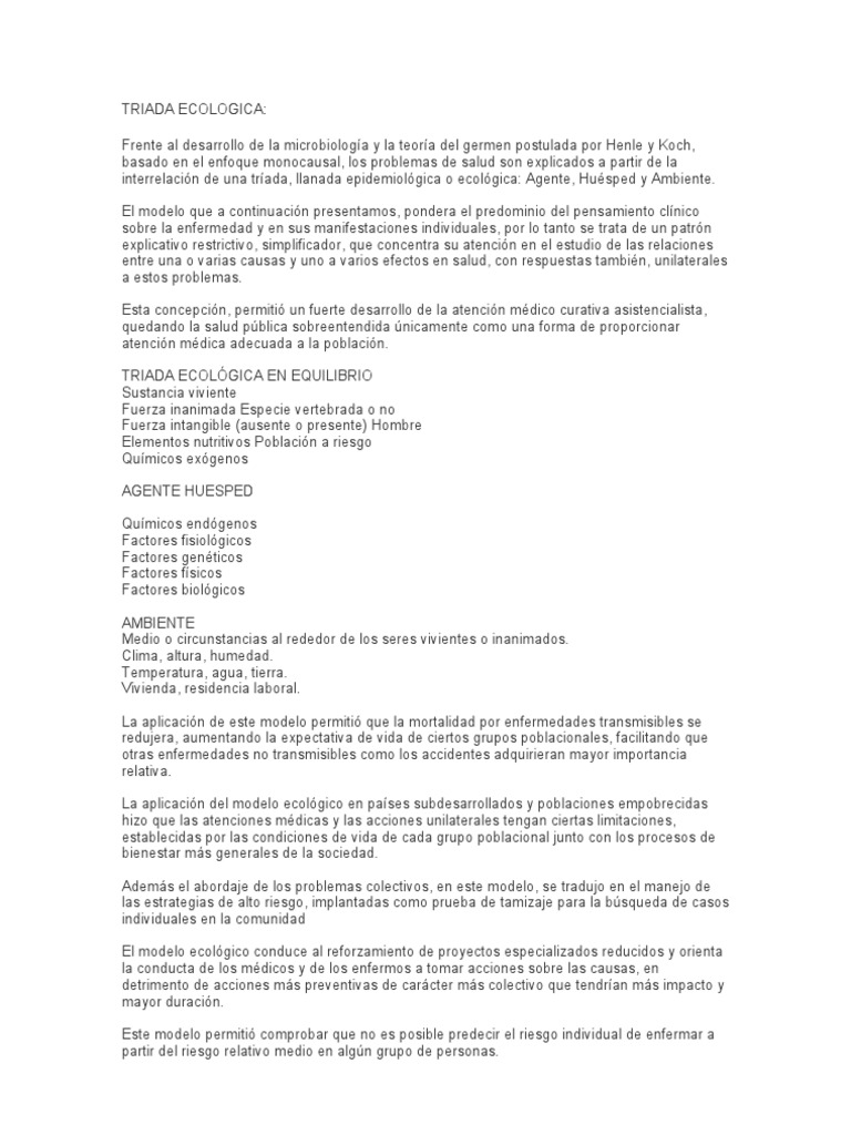 Triada Ecologica | PDF | Ecología | Ciencias de la Salud