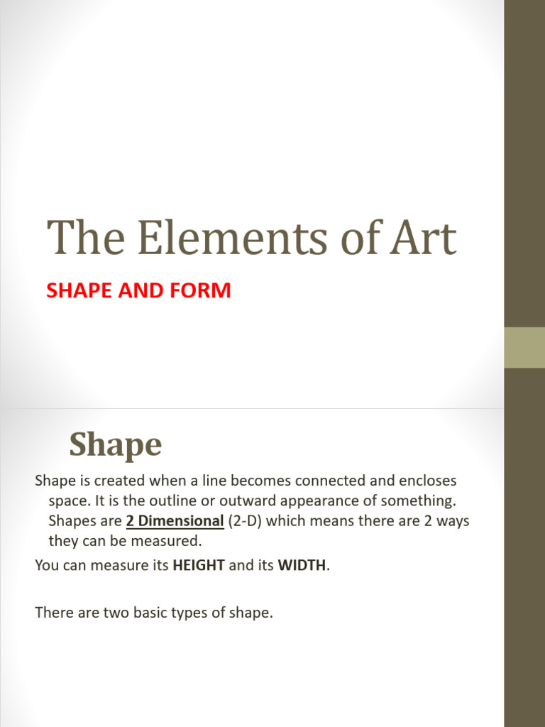 6 The Elements of Art - SHAPE AND FORM | PDF | Home & Garden