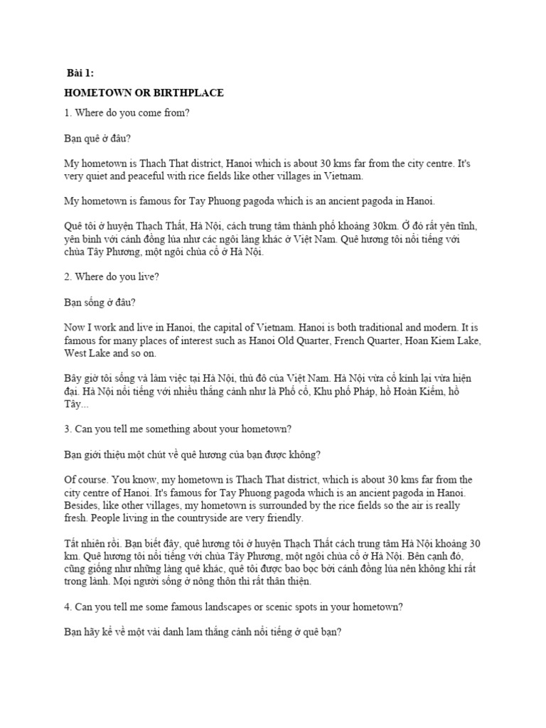 Speaking B1 part 1 | PDF