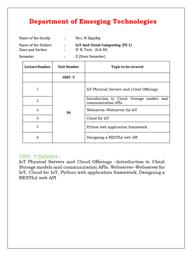 Unit V | PDF | Cloud Computing | Client–Server Model