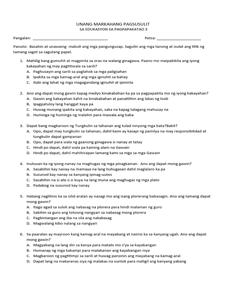 PT - Esp 3 - Q1 | PDF