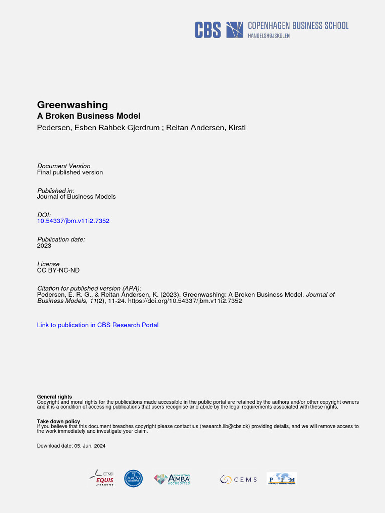 Greenwashing A Broken Business Model | PDF | Sustainability | Business ...