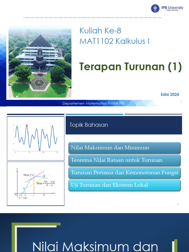Ekstrem Fungsi dan Teorema Turunan | PDF