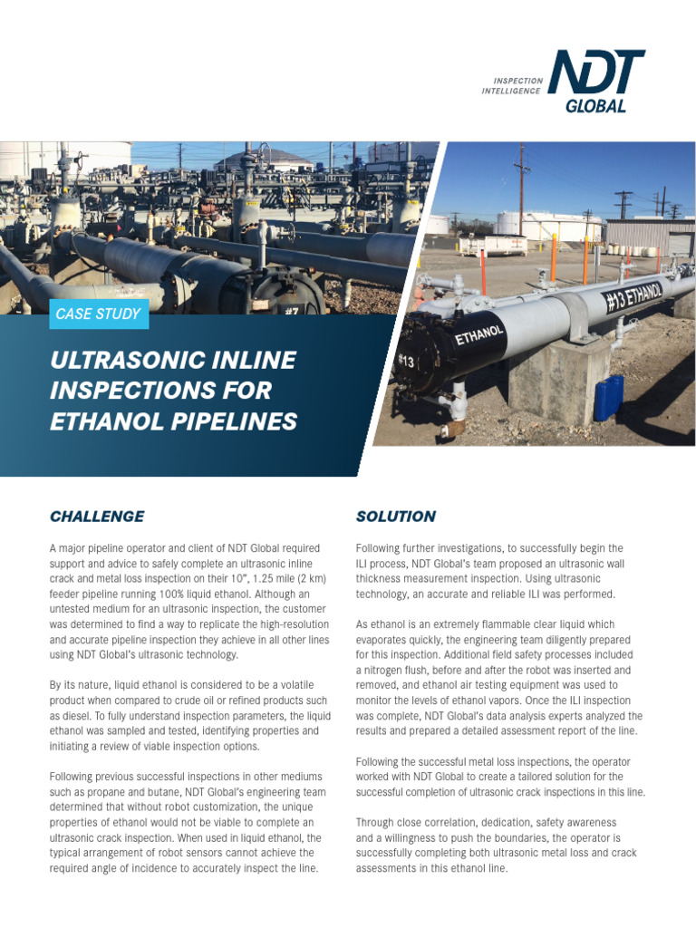 NDT Global Case Study Ethanol | PDF | Nondestructive Testing | Ultrasound