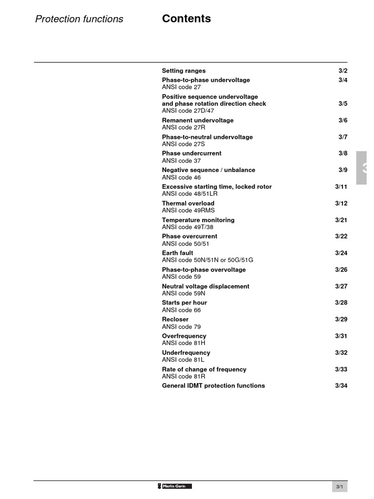 ANSI Protection | PDF | Transformer | Electrical Engineering