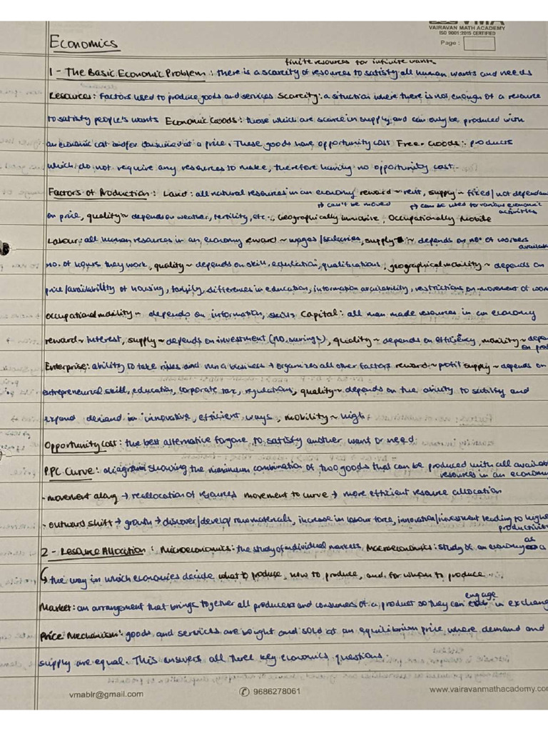 Economics 0455 Notes | PDF