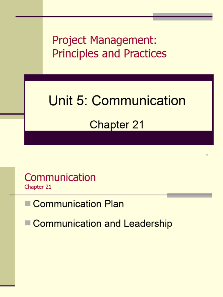 Project Management Unit 5 Communication Download Free Pdf