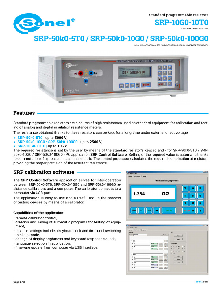 SRP Calibration Software Overview | PDF | Resistor | Electrical ...