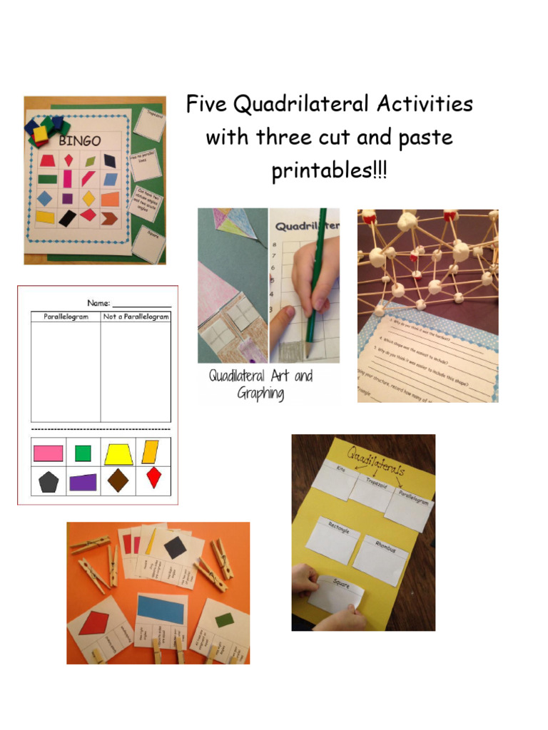 Five Quadrilateral Activities With Three Cut and Paste Printables ...